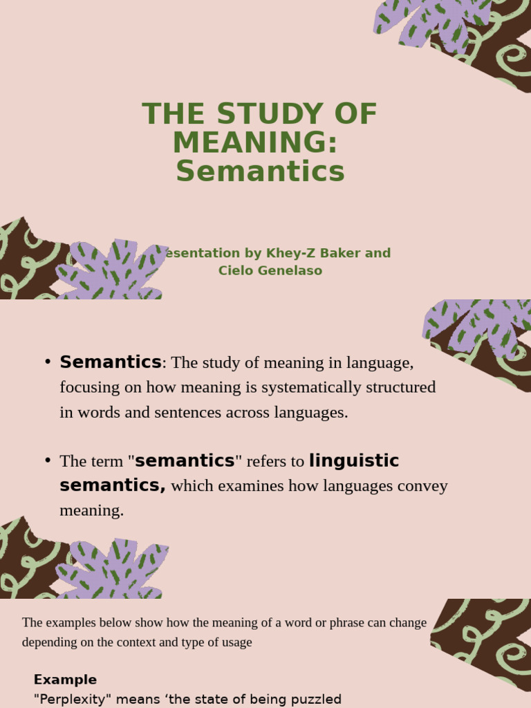 The Study of Meaning Semantics | PDF | Semantics | Word