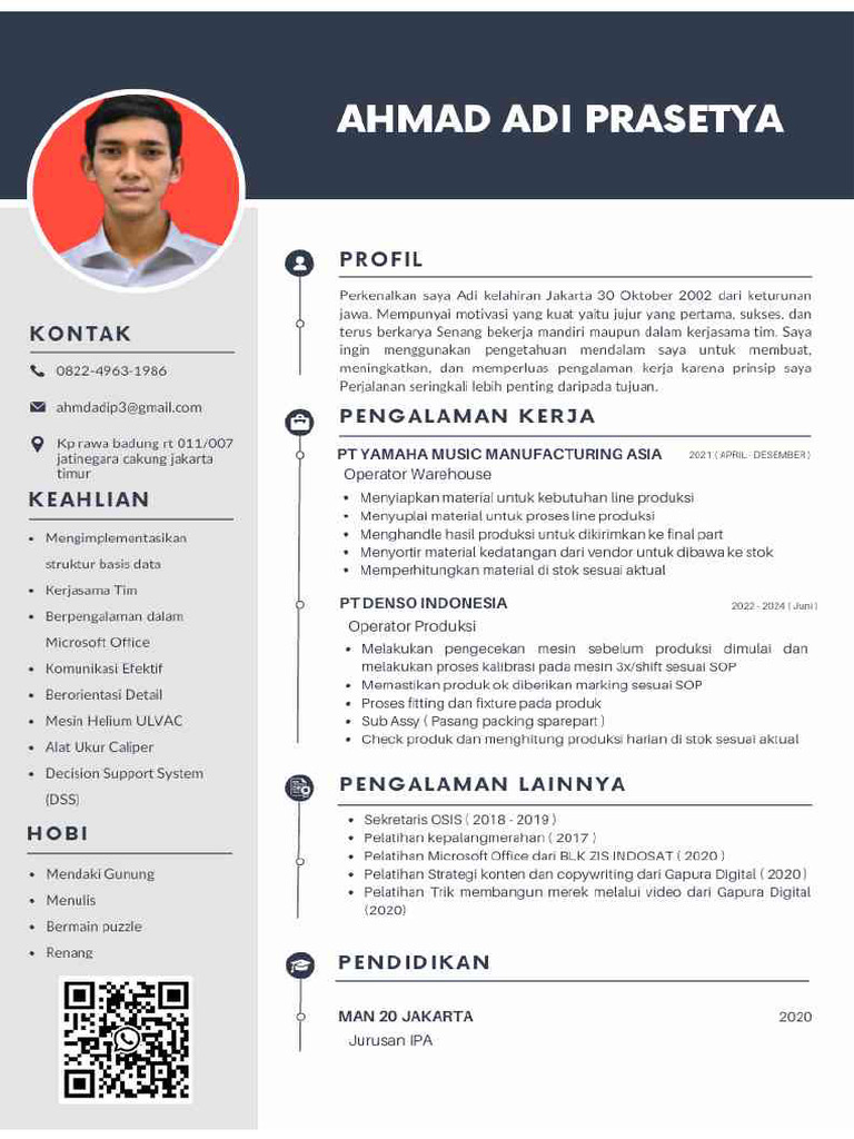 CV Ahmad Adi JKT | PDF