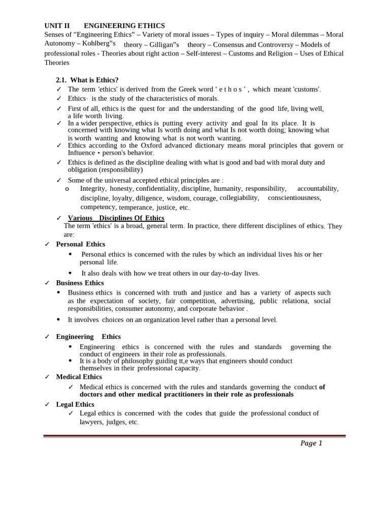 UNIT-2 Peee | PDF | Morality | Profession