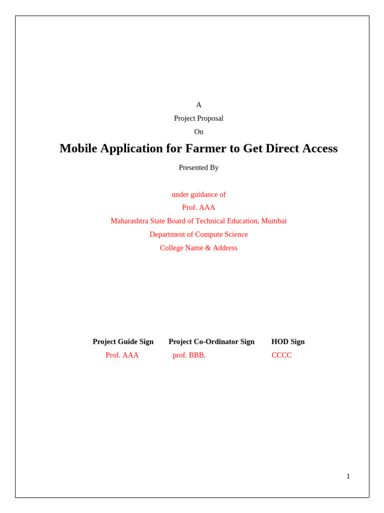 Project Proposal - Mobile Application For Farmer To Get Direct Access ...