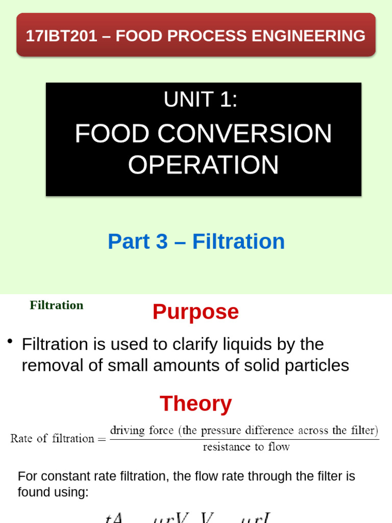 FPE Unit 1 Part 3 Filtration | PDF | Membrane | Filtration