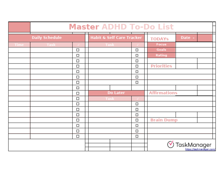 Master ADHD To Do List | PDF