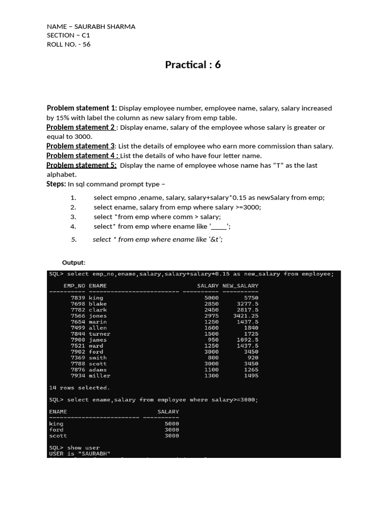 Practical 6 (Saurabh) | PDF | Databases | Data Management