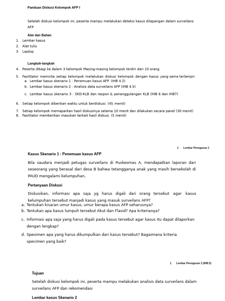 Penugasan Surv. Afp - 1 | PDF