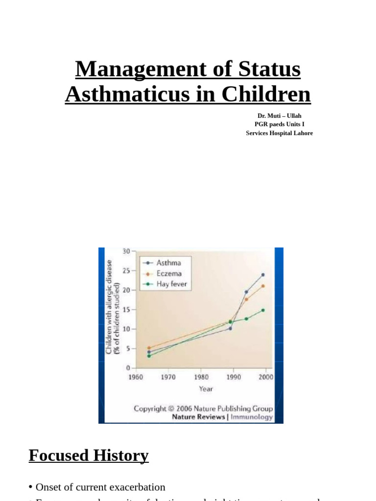 Management of Status Asthmaticus in Children | PDF | Asthma | Medicine