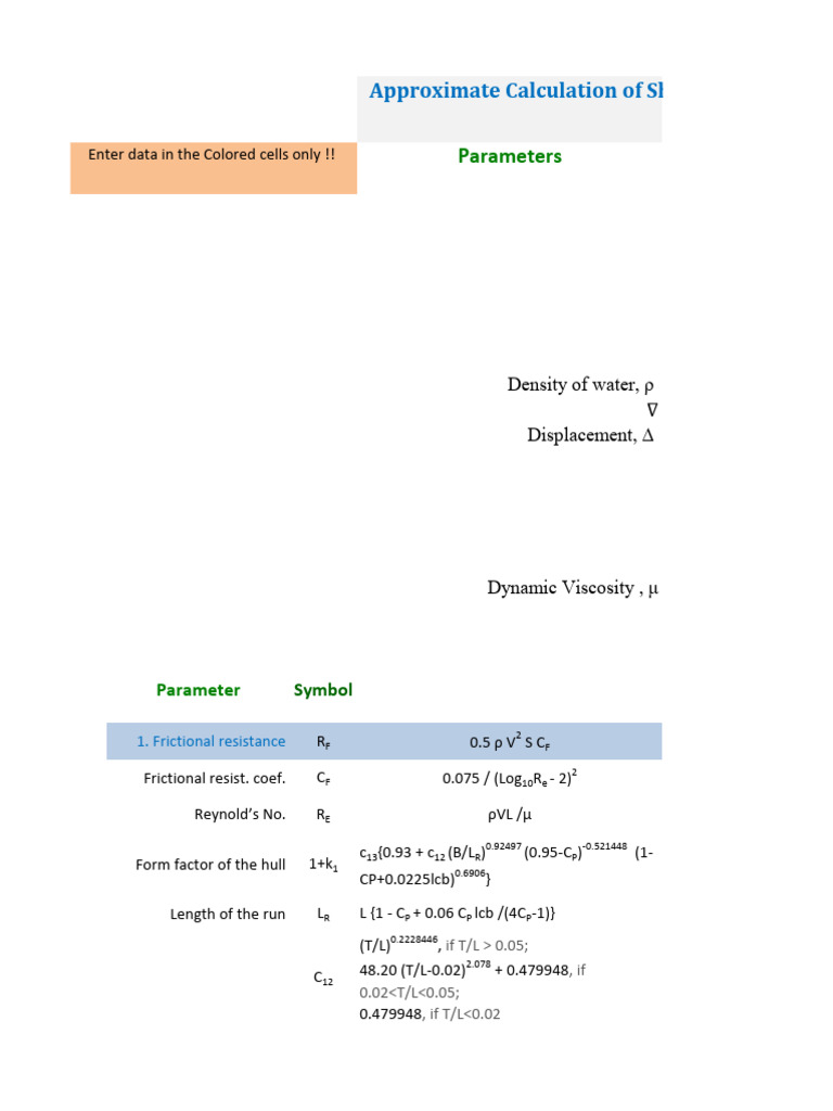 Power Calculation | PDF | Hull (Watercraft) | Heavy Industry