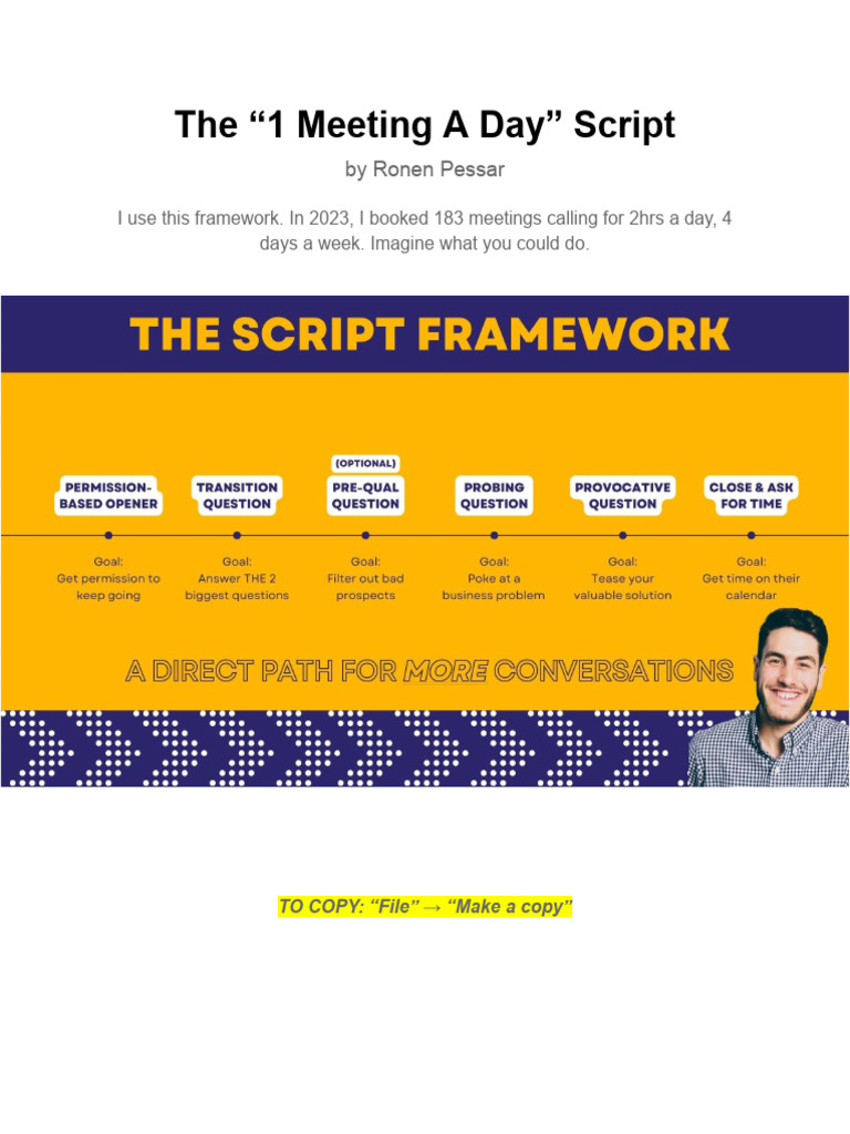 1 Meeting Per Day Script Builder - I Used This Framework To Book 183 ...