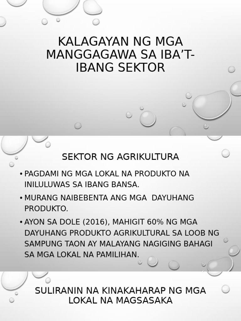 Kalagayan NG Mga Manggagawa Sa Ibat Ibang Sektor | PDF
