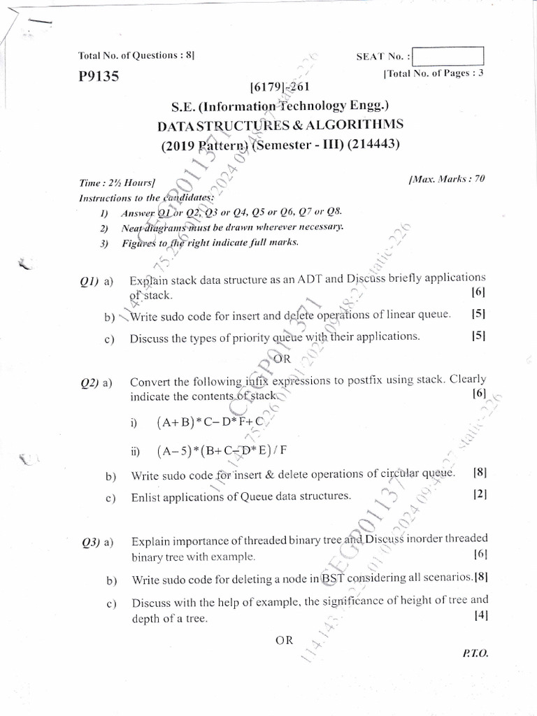 DSA ESE Paper 2 - 20240828 - 0001 | PDF
