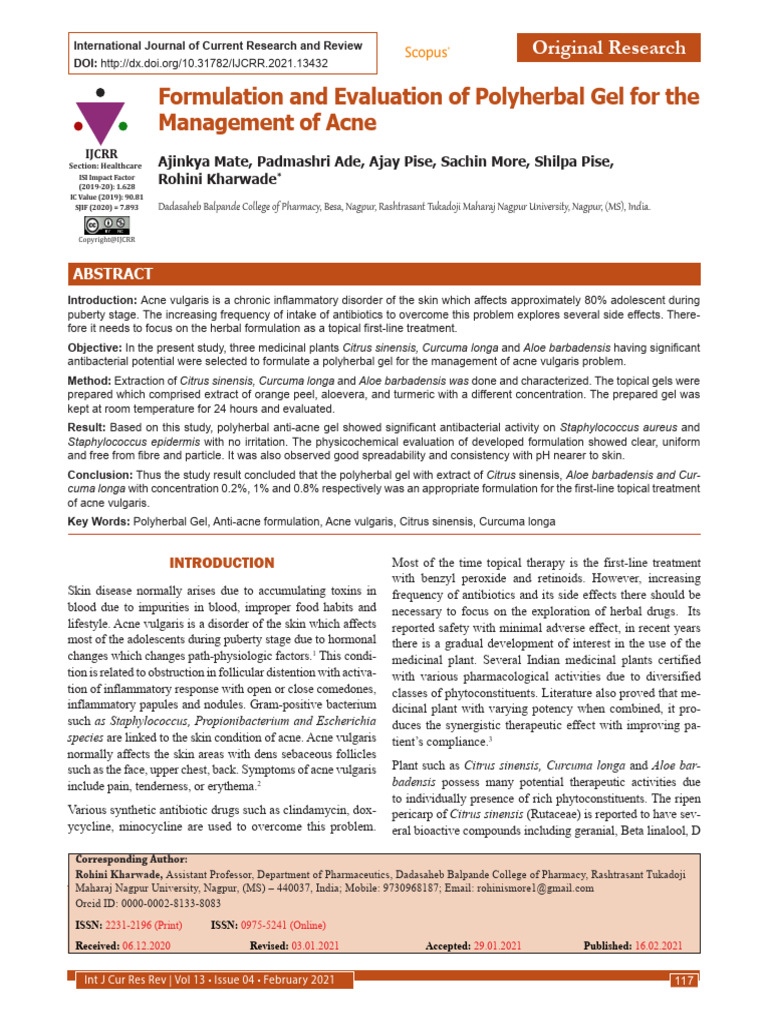 Formulation and Evaluation of Polyherbal | PDF