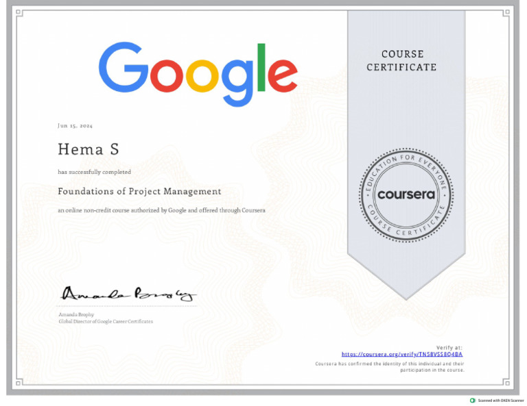 Fundamentals of Project Management - Hema Certificate | PDF