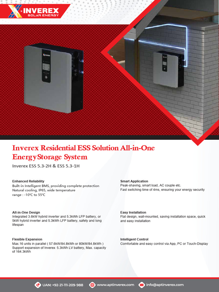 Inverex Residential ESS Solution All-in-One Flyer CMYK | PDF | Power ...