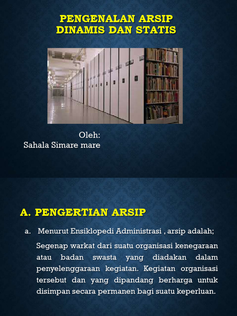 Pengenalan Arsip Dinamis Dan Statis | PDF