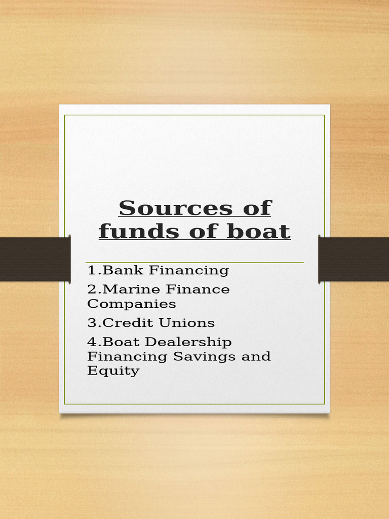 Sources of Funds of Boat | PDF