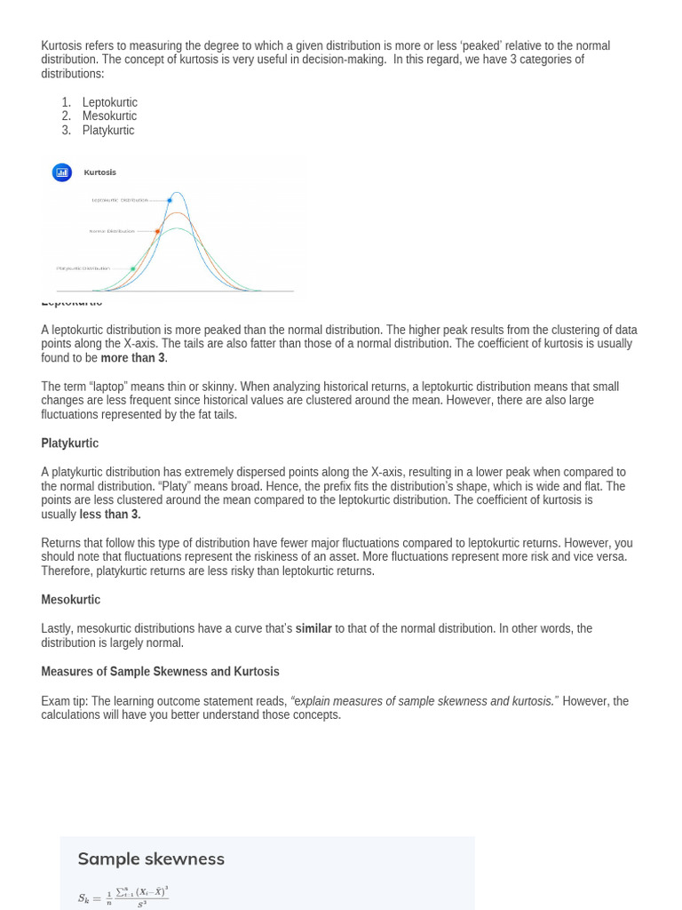 Understanding Kurtosis in Distributions | PDF