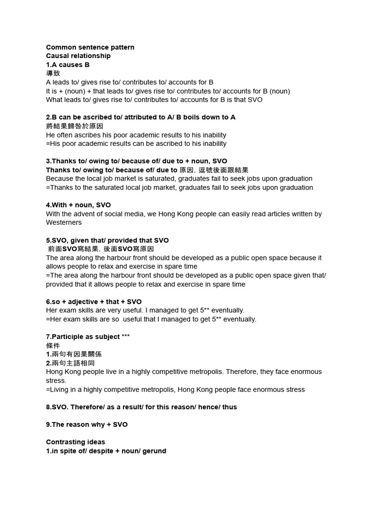 Common Sentence Pattern For P2,3 | PDF | Linguistic Typology | Linguistics