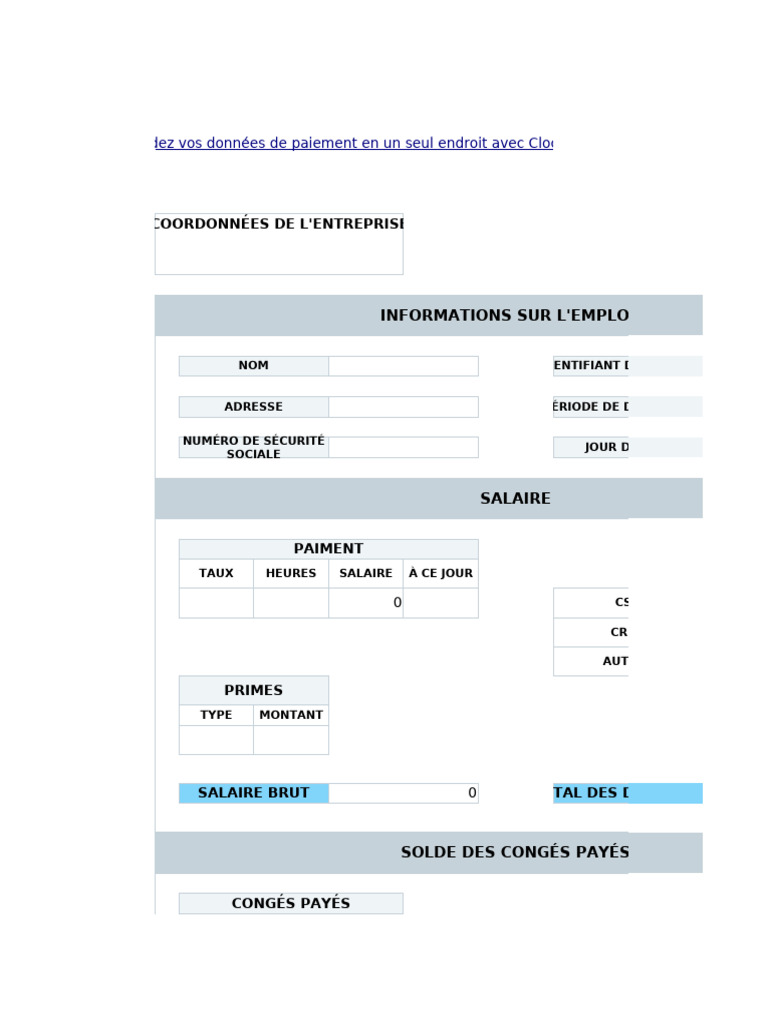Posterreur Conges Payes Fiche De Paie