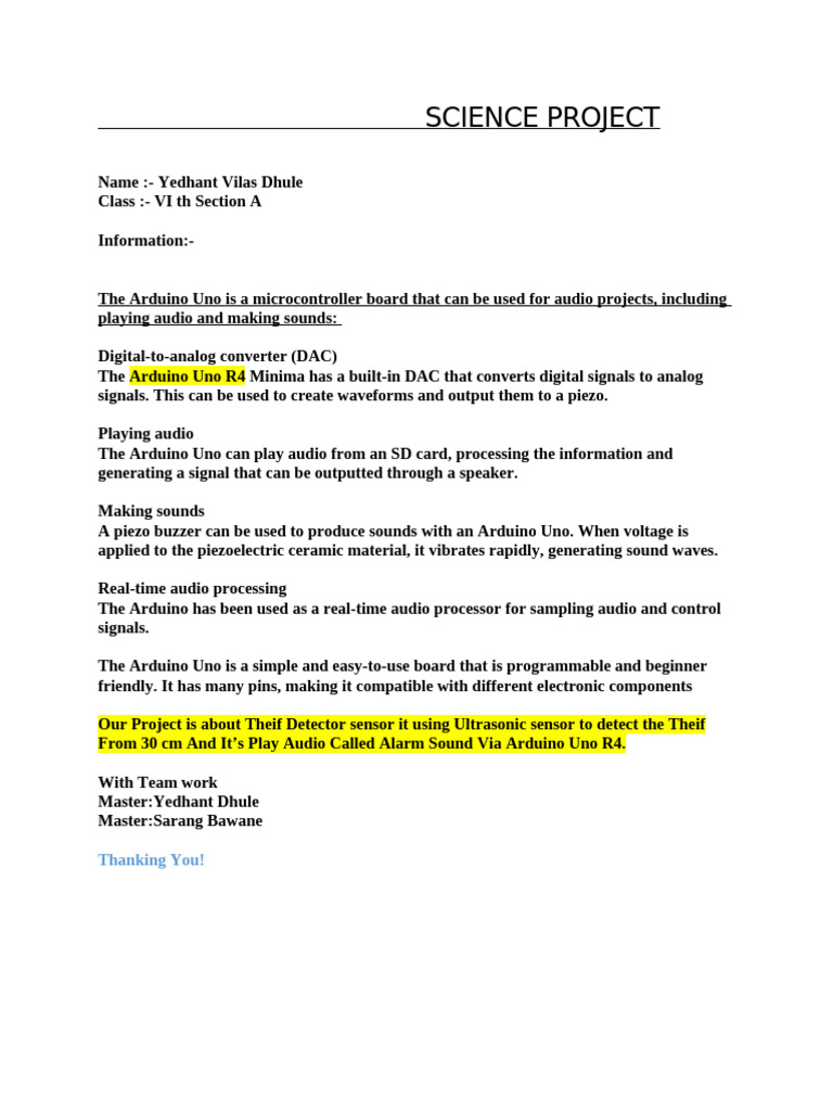 Science Project | PDF