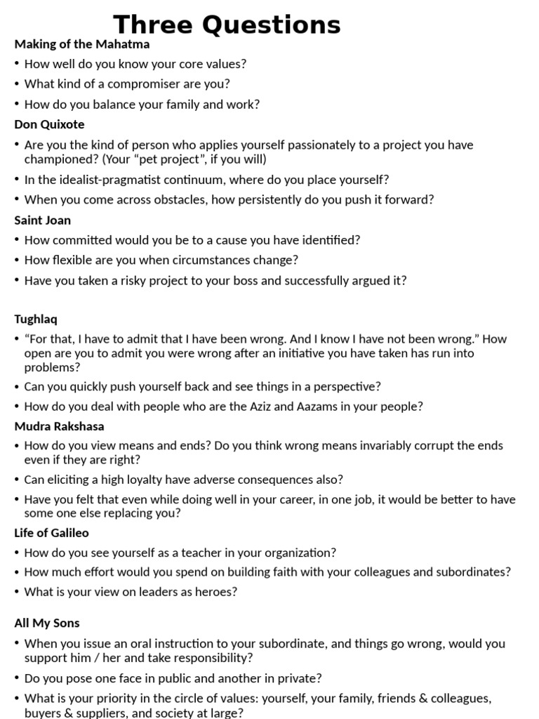 Three Questions | PDF | Psychology | Social Psychology