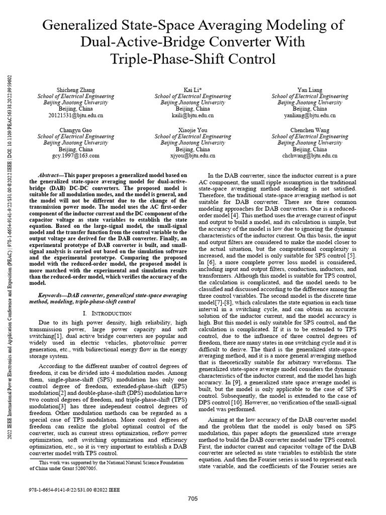 Small Signal Averaging Model of DAB With TPS | PDF | Electrical ...