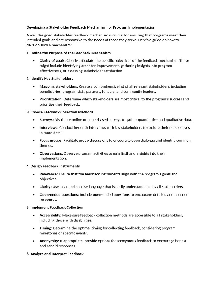 Feedback Mechanism | PDF