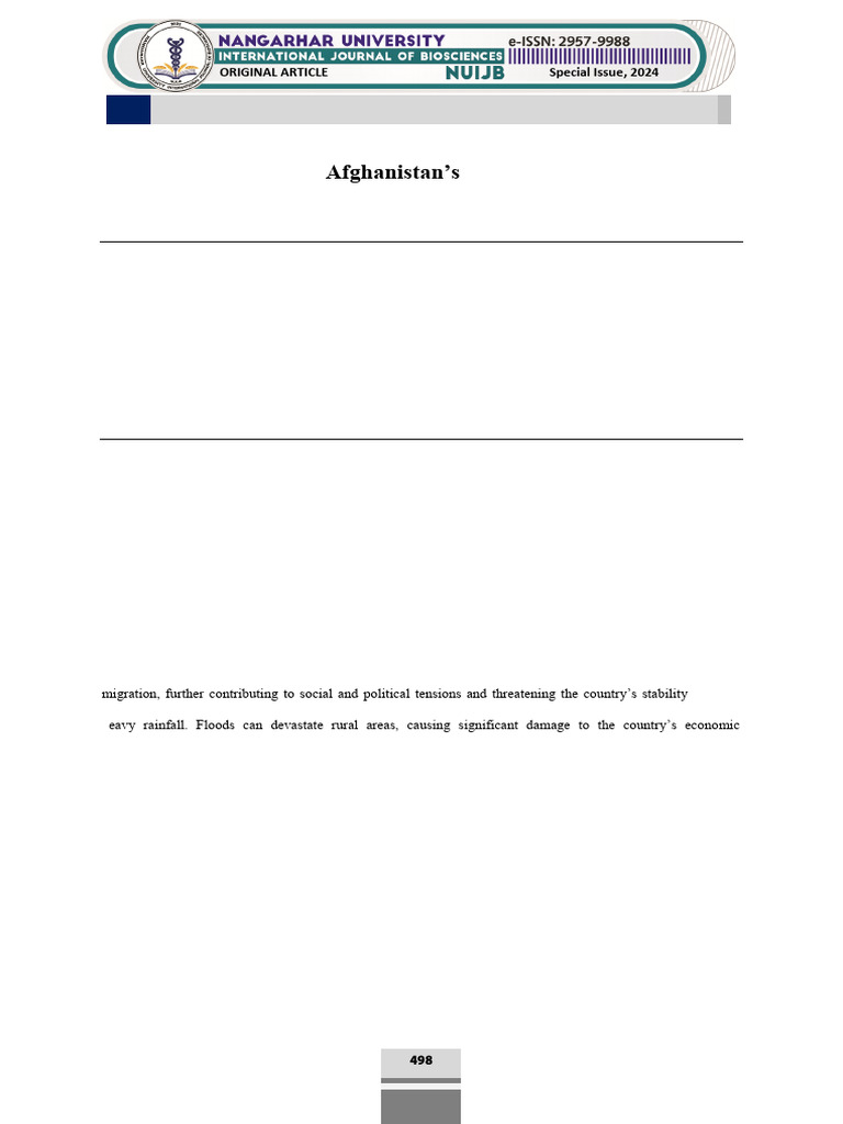 Climate Change's Impact on Afghan Security | PDF | Climate Resilience ...