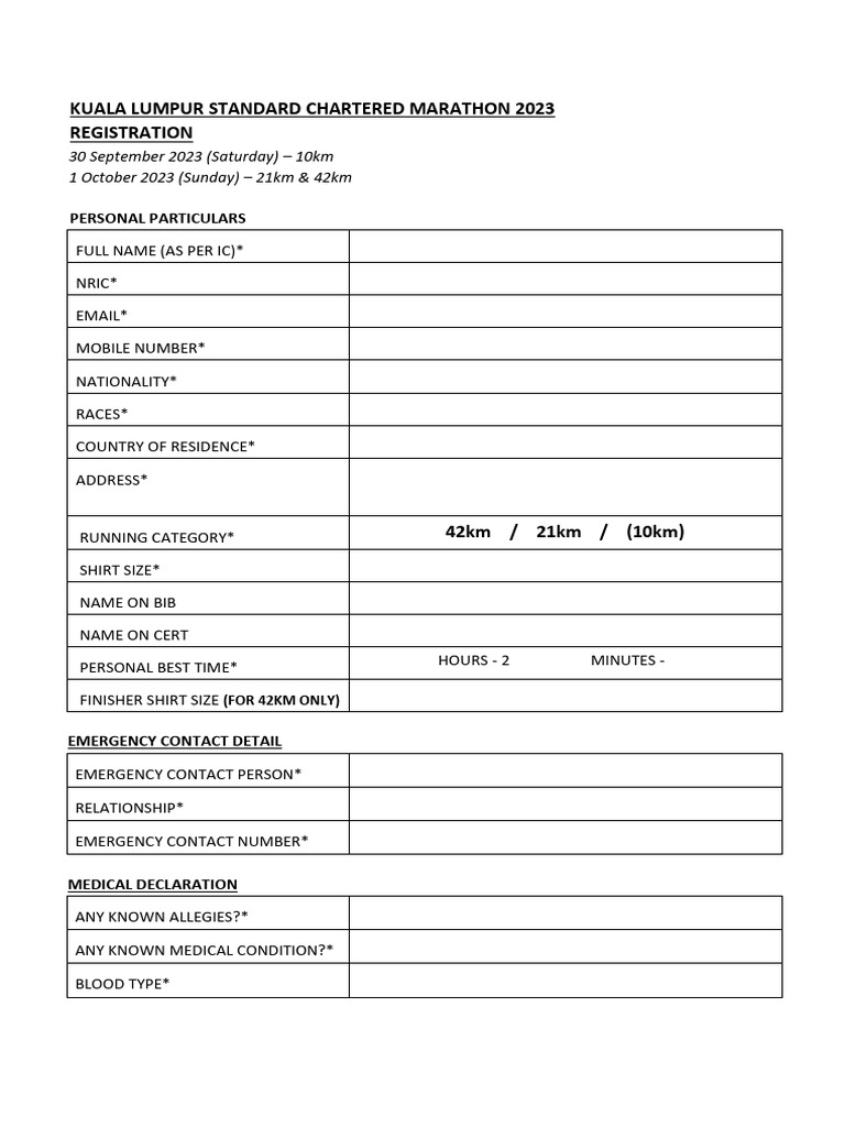 KLSCM 2023 Registration Form | PDF