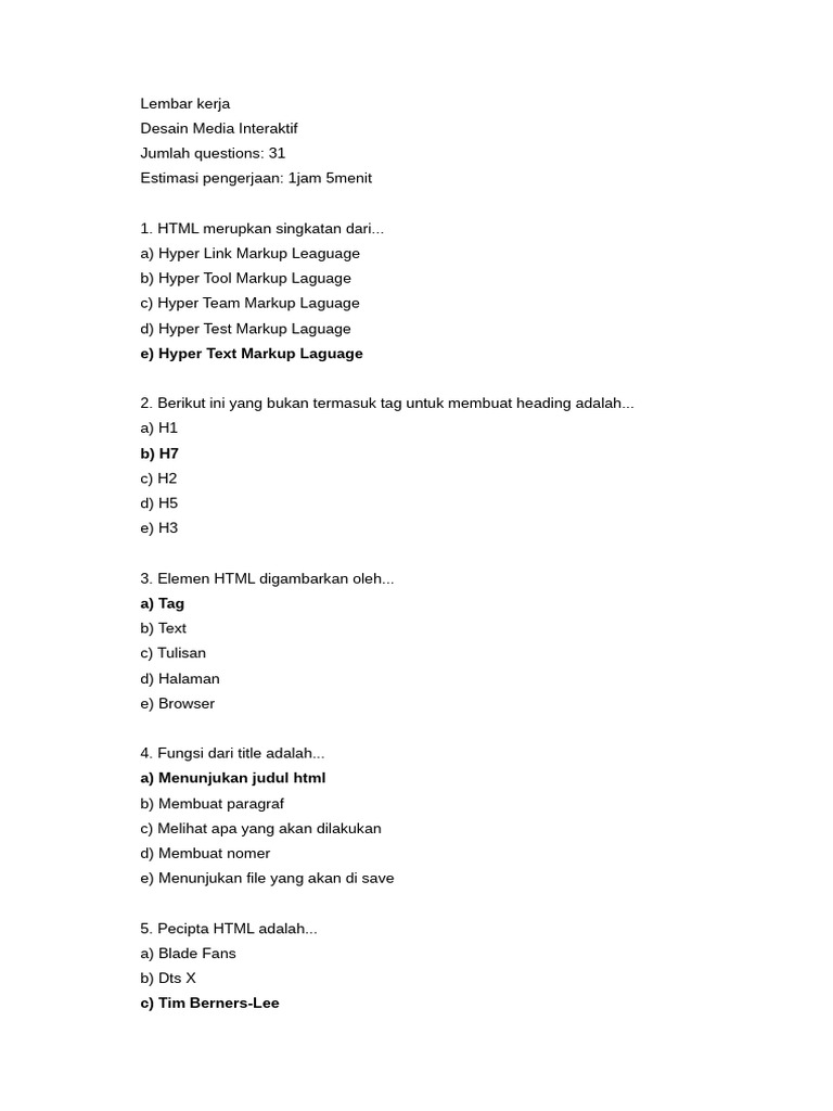 Contoh Soal Dmi | PDF