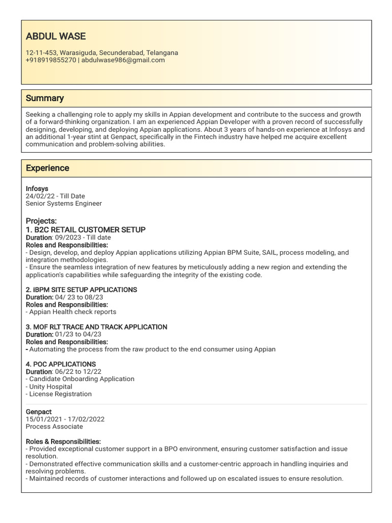 Resume 01 | PDF