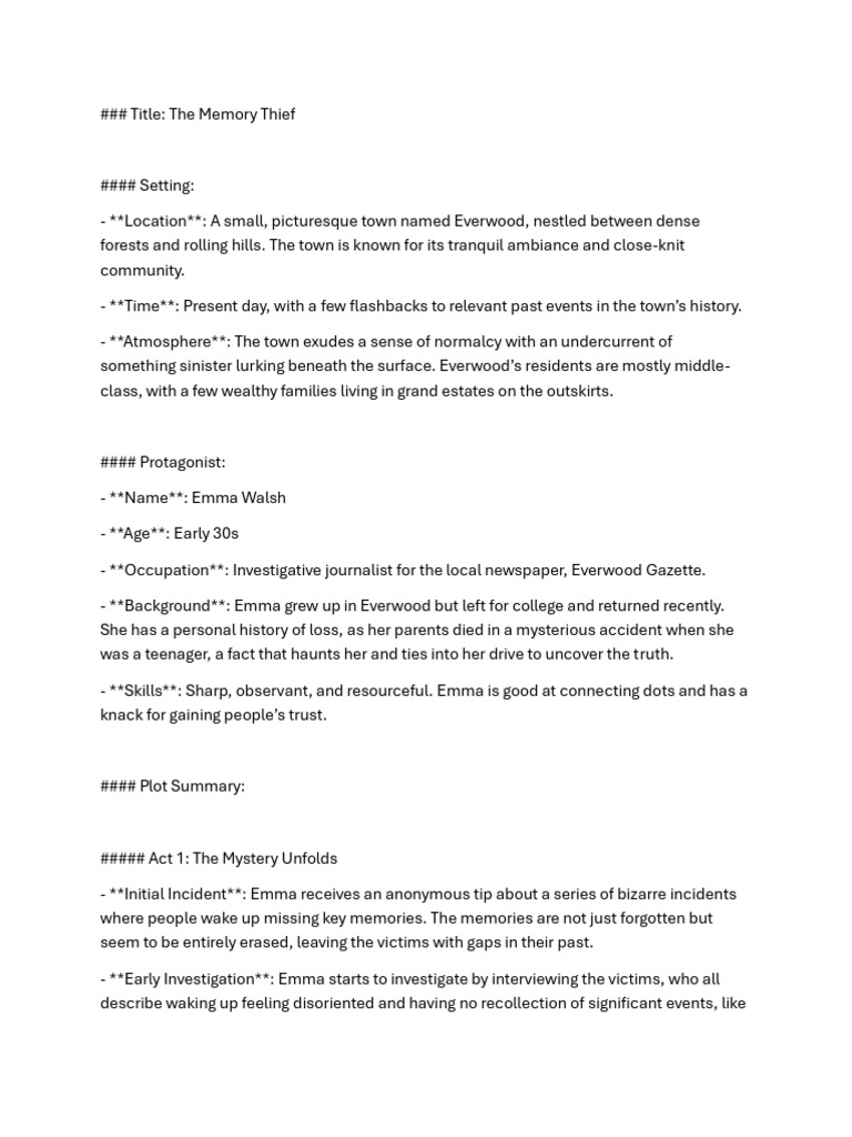 Idea of The Mystery Thief | PDF