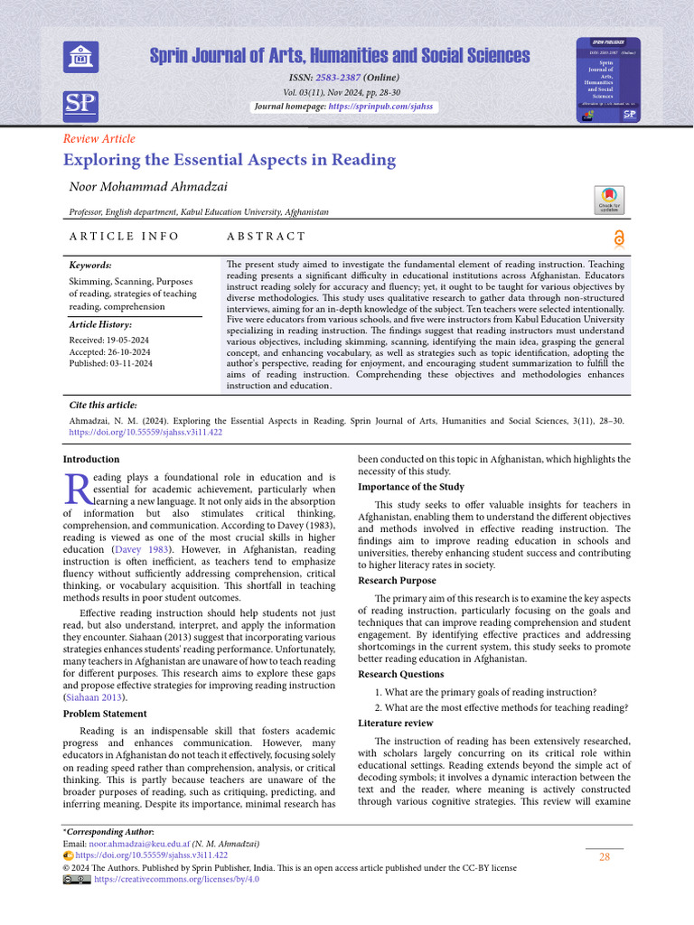 Exploring The Essential Aspects in Reading | PDF | Reading ...