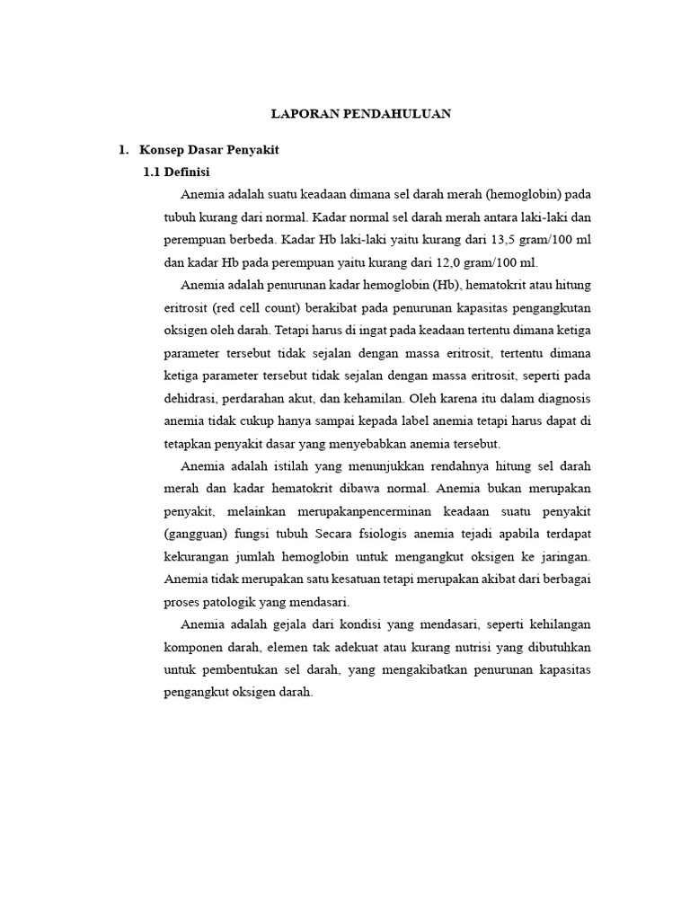 Panduan Lengkap Anemia: Definisi dan Klasifikasi | PDF
