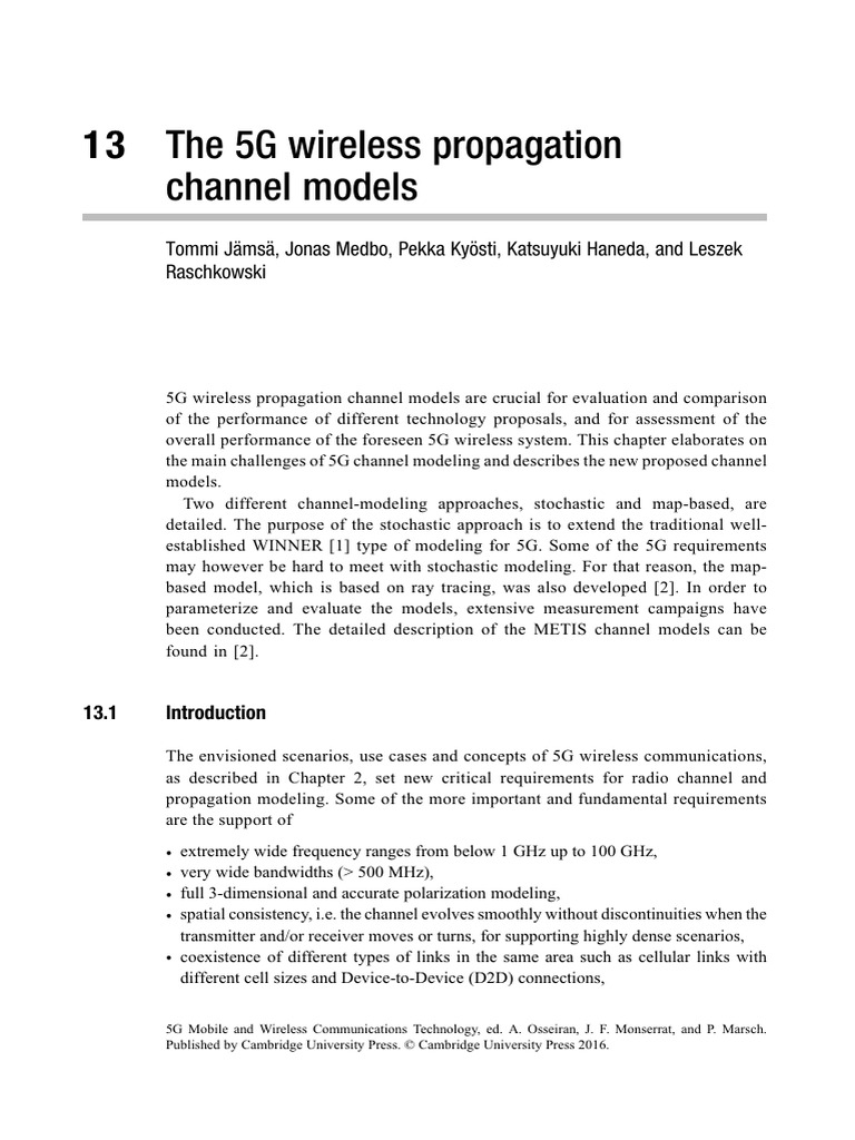 5G Wireless Propagation Channel Modes | PDF | Antenna (Radio) | Mimo