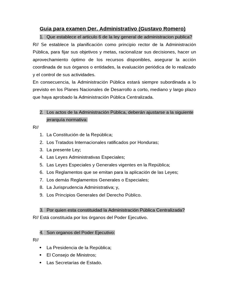 Guia Examen - Der - Admin. | PDF | Administración Pública | Regulación