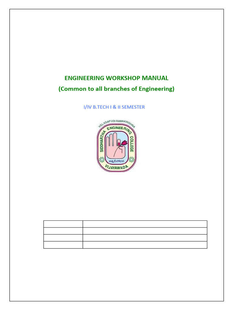 Engineering Workshop Manual Overview | PDF | Printed Circuit Board ...