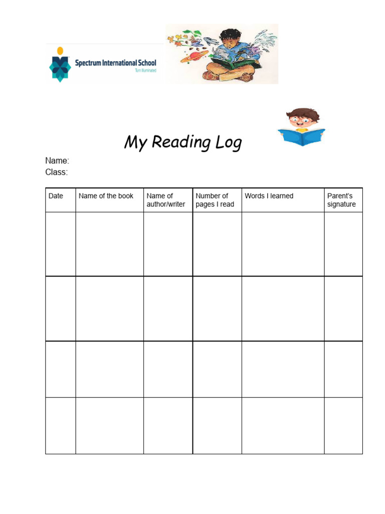 My Reading Log Template | PDF