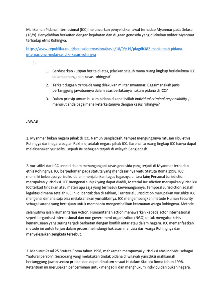 Mahkamah Pidana Internasional | PDF