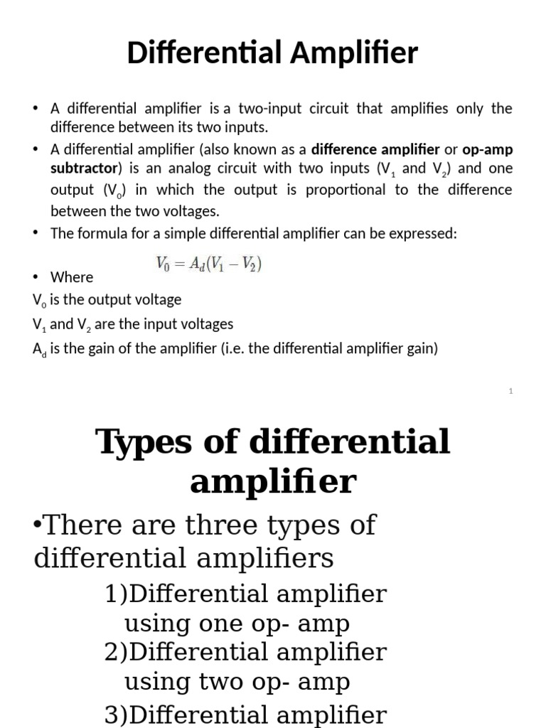 Types of Differential Amplifiers Explained | PDF | Amplifier ...