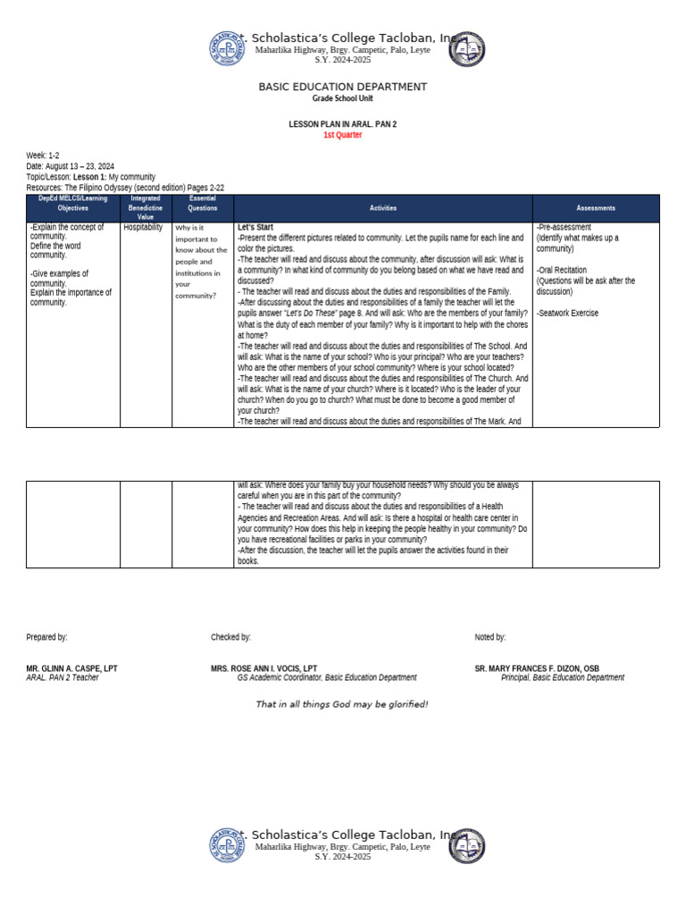 Lesson Plan in Aral - Pan 2 | PDF | Teachers
