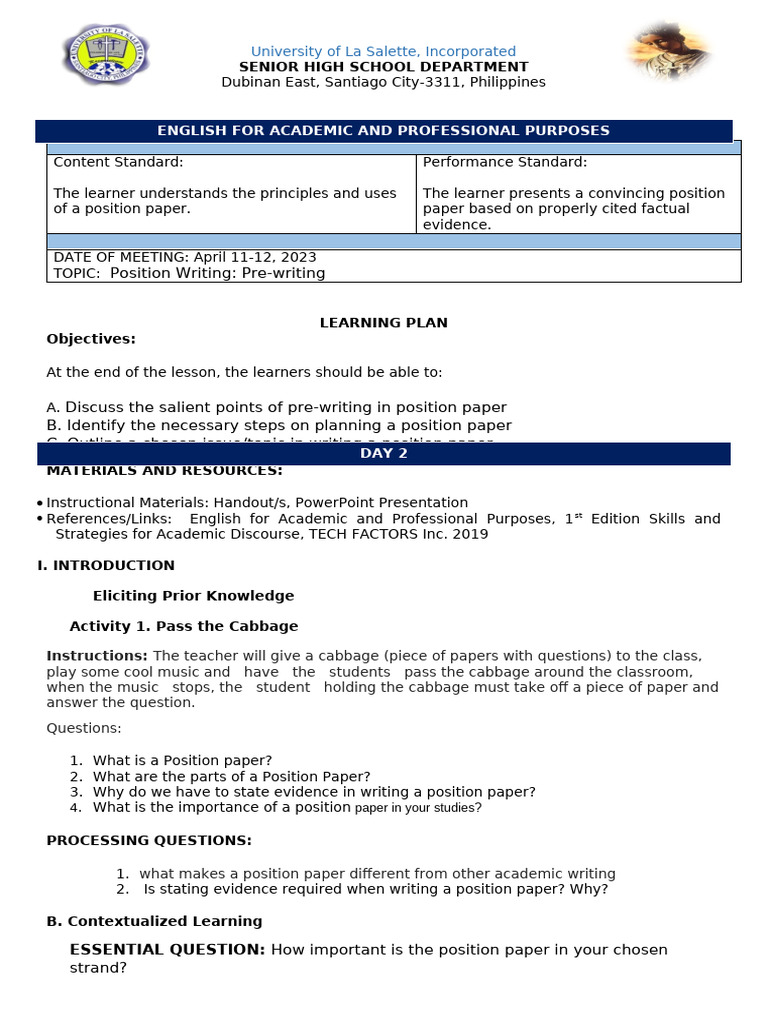 Prewriting Position - LP | PDF | Learning | Tobacco Smoking
