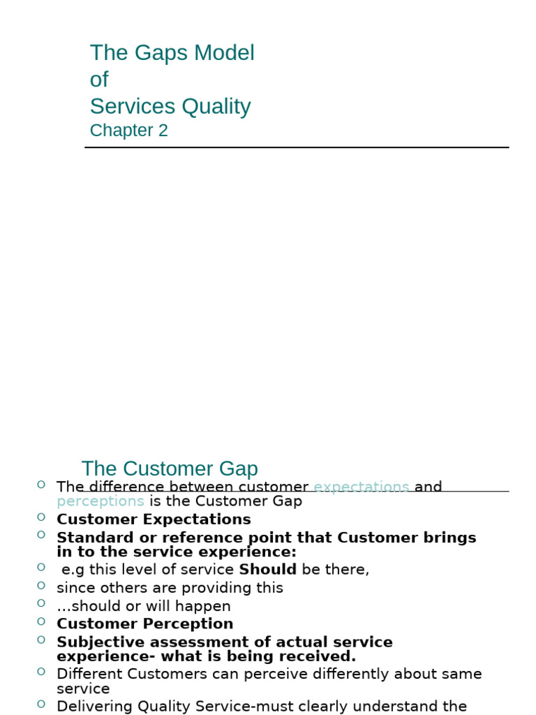 2-Services-Mkg-The-Gaps-Model - Chapter 2 | PDF | Social Psychology ...