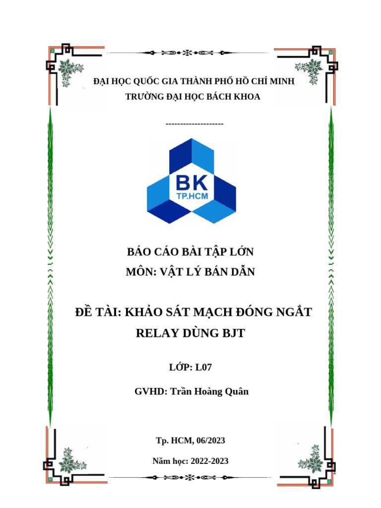 Báo Cáo BTL VLBD | PDF