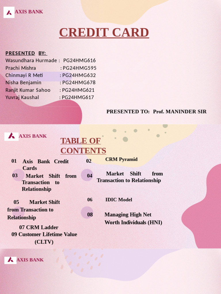 Axis Bank Credit Card CRM Strategies | PDF | Marketing | Customer ...