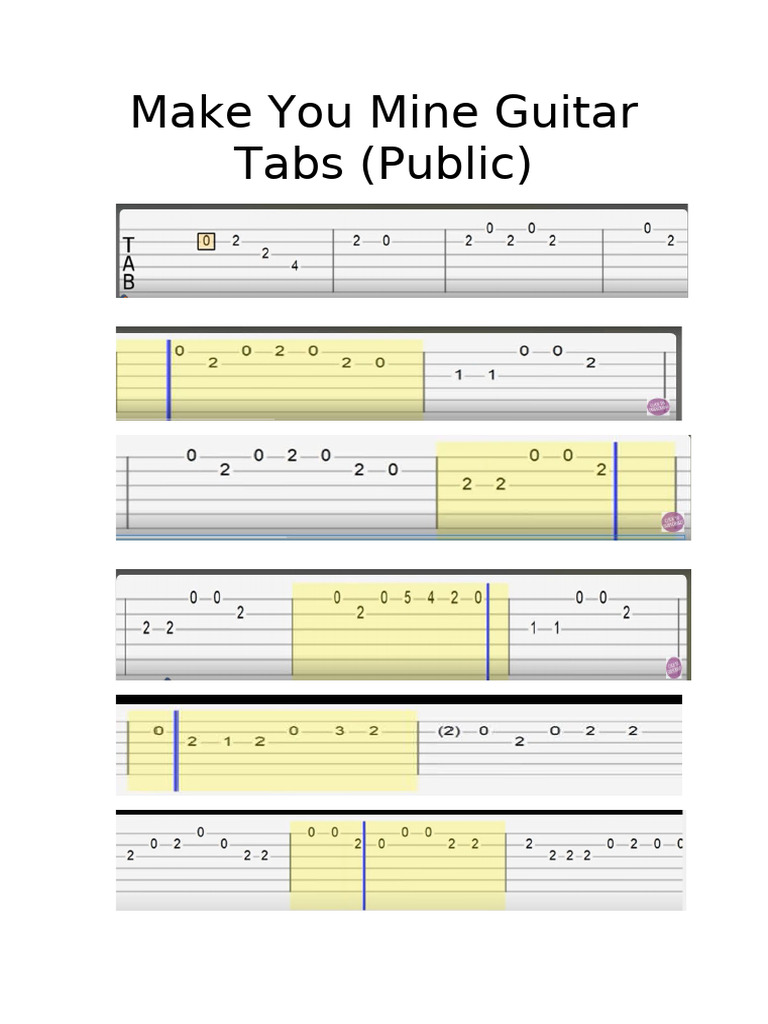 Make You Mine Guitar Tabs | PDF