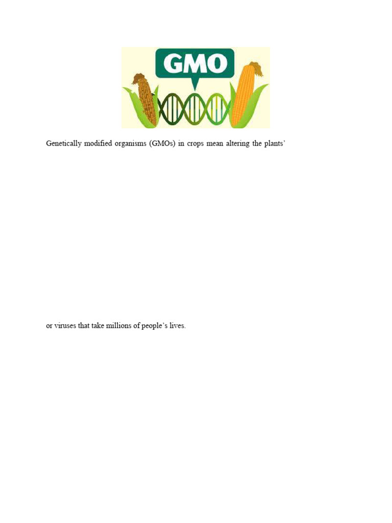 GMO Crops Def, Examples | PDF