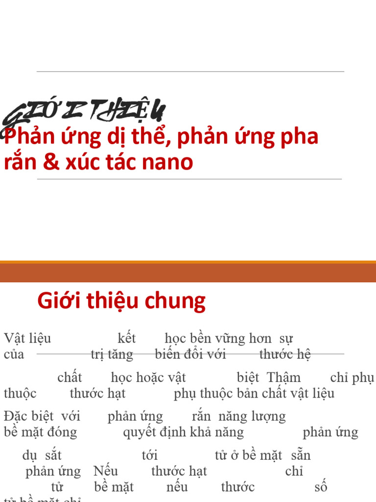 Bài 2.1-Giới thiệu phản ứng dị thể và vai trò nano (HK232) | PDF
