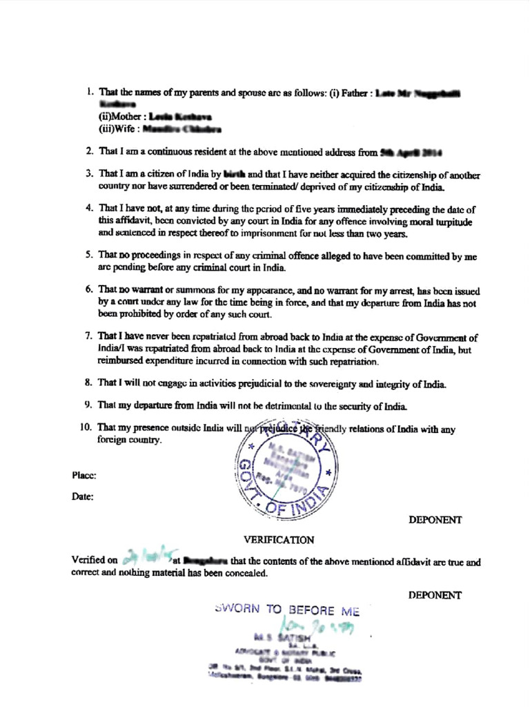 Affidavit of Karnataka | PDF | Affidavit | Justice