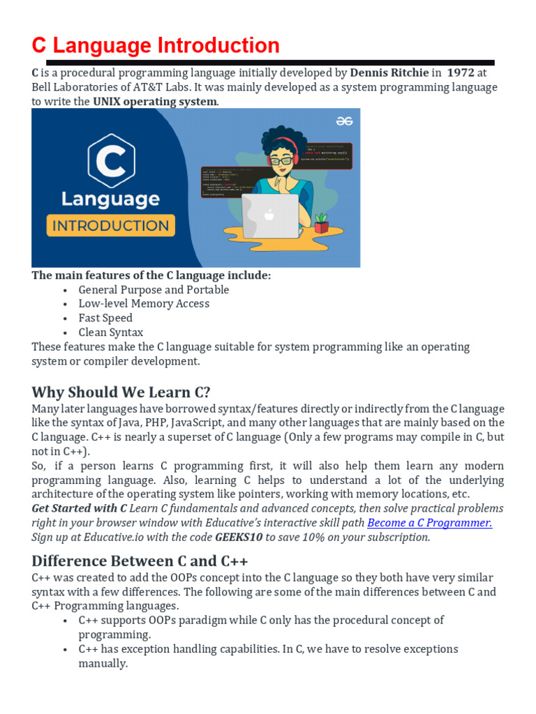 1.0 C Basics | PDF | C (Programming Language) | Integer (Computer Science) 1.0 C Basics | PDF | C (Programming Language) | Integer (Computer Science)