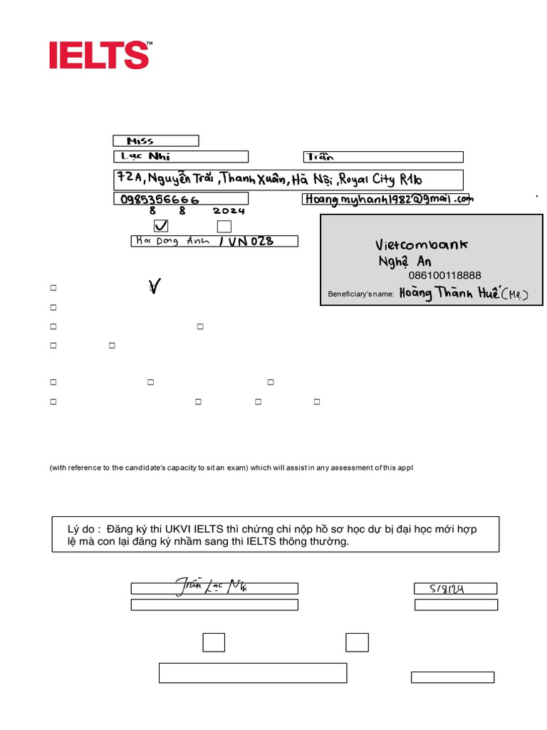 IELTS Refund or Test Transfer Request Form | PDF | International ...