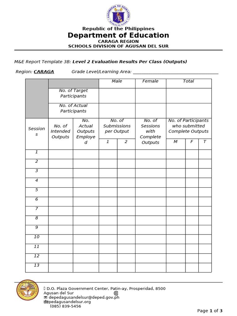 ME Report Template 3B | PDF
